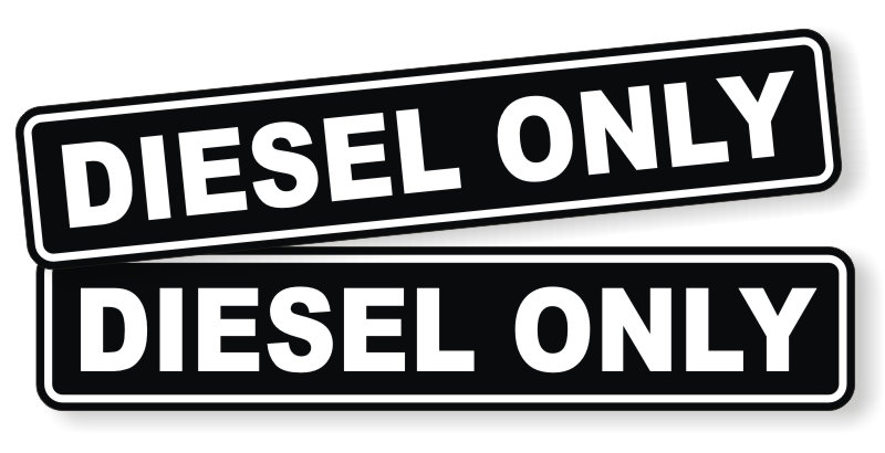 Pair DIESEL FUEL ONLY Vinyl Stickers Decals Labels Many | Etsy