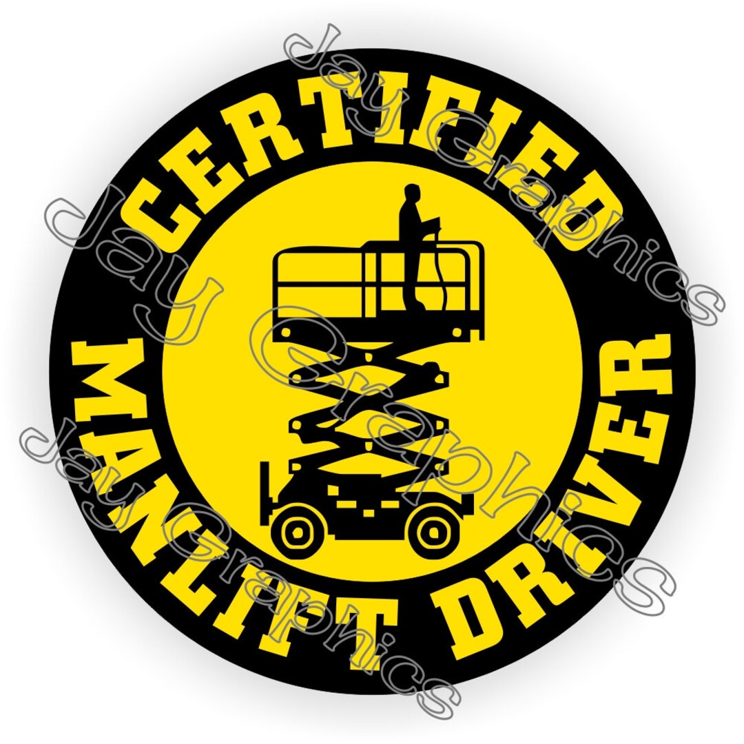 Certified MANLIFT DRIVER Operator Hard Hat Sticker | Motorcycle Welding ...