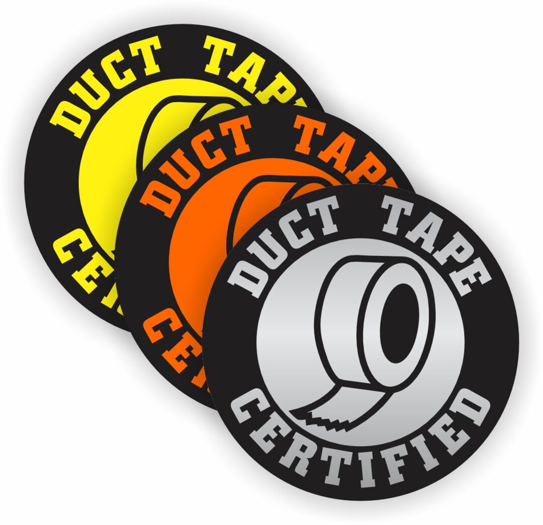3-pack Duct Tape Certified Funny Hard Hat Stickers | Motorcycle Helmet ...