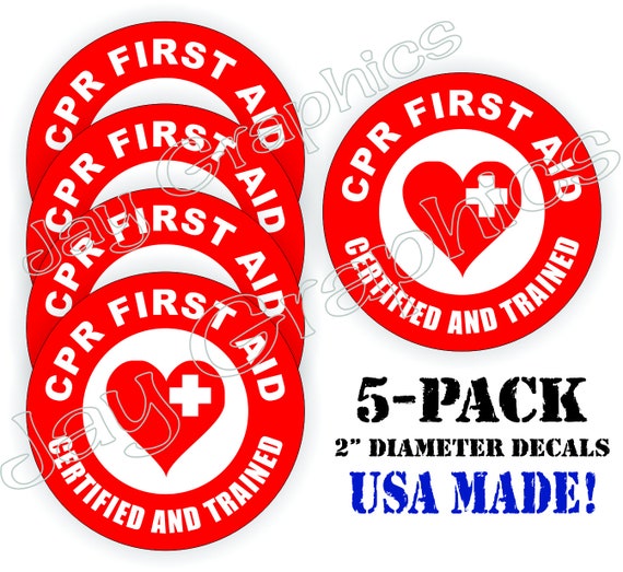 5 Pack CPR First Aid Hard Hat Stickers Emt Motorcycle | Etsy