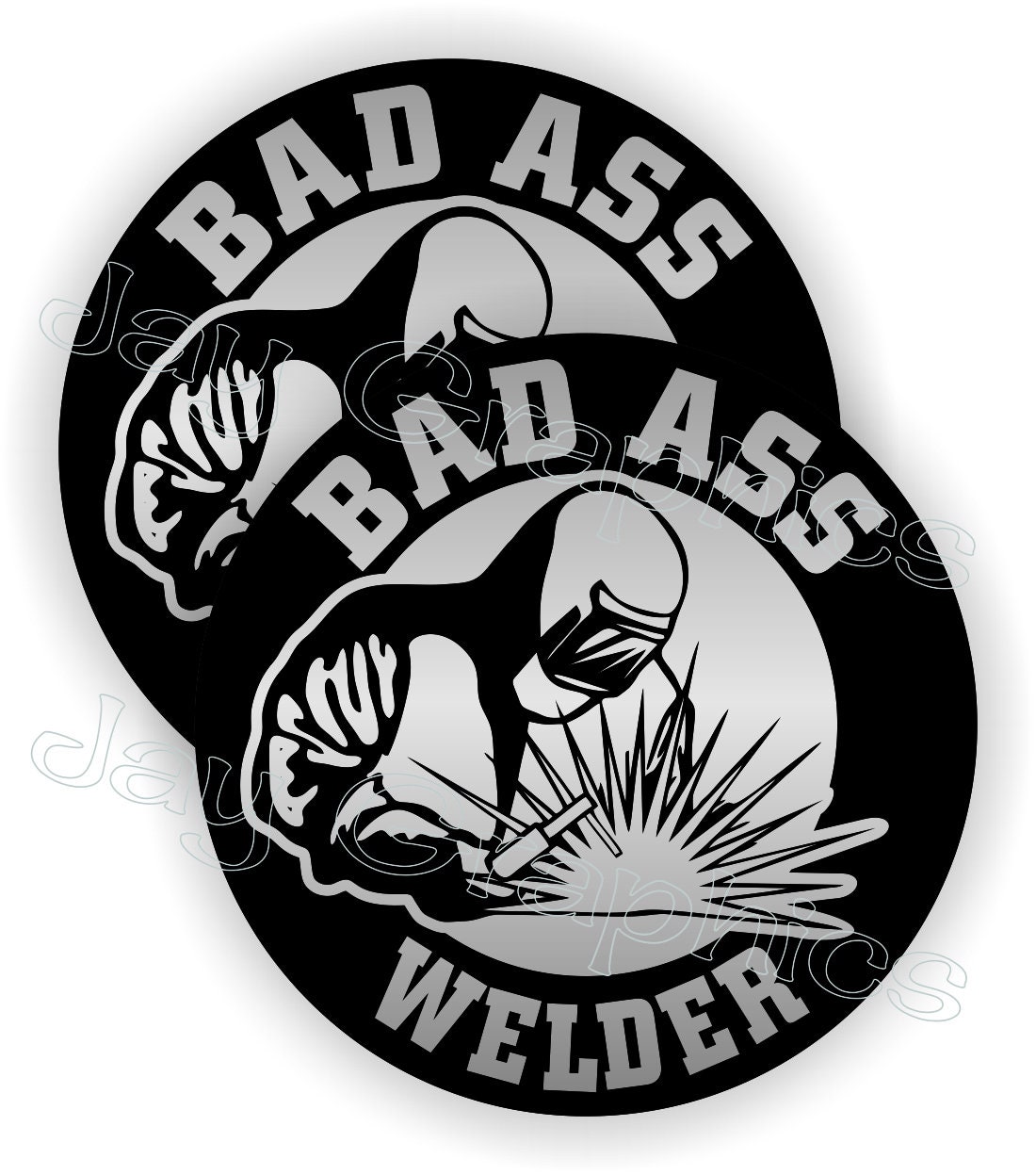 2pack BAD Ass WELDER Hard Hat Stickers Motorcycle Helmet | Etsy