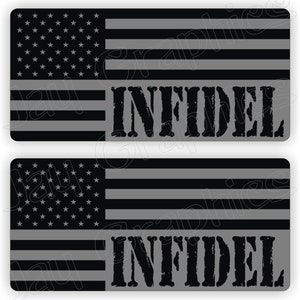Pair Black Ops INFIDEL American Flags Hard Hat Stickers | Motorcycle ...