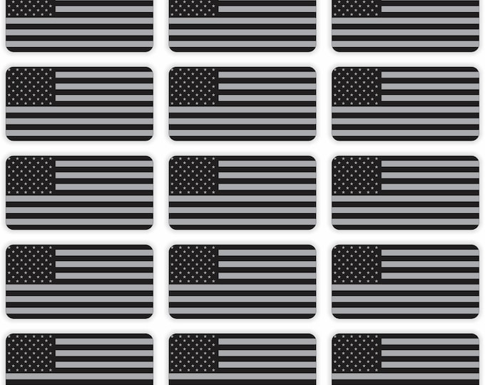 American Flag USA MINIS 12 Pack 1 X 1/2 Full Color Printed Vinyl Decal ...