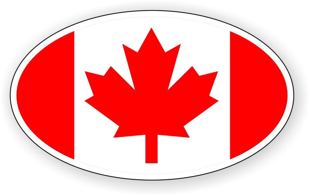 Flag of Canada Oval Vinyl Bumper Sticker | Window Decal | Canadian ...
