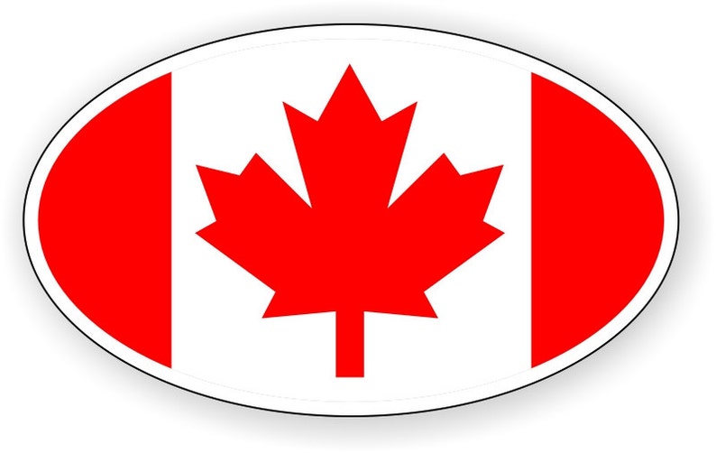 Flag of Canada Oval Vinyl Bumper Sticker Window Decal - Etsy