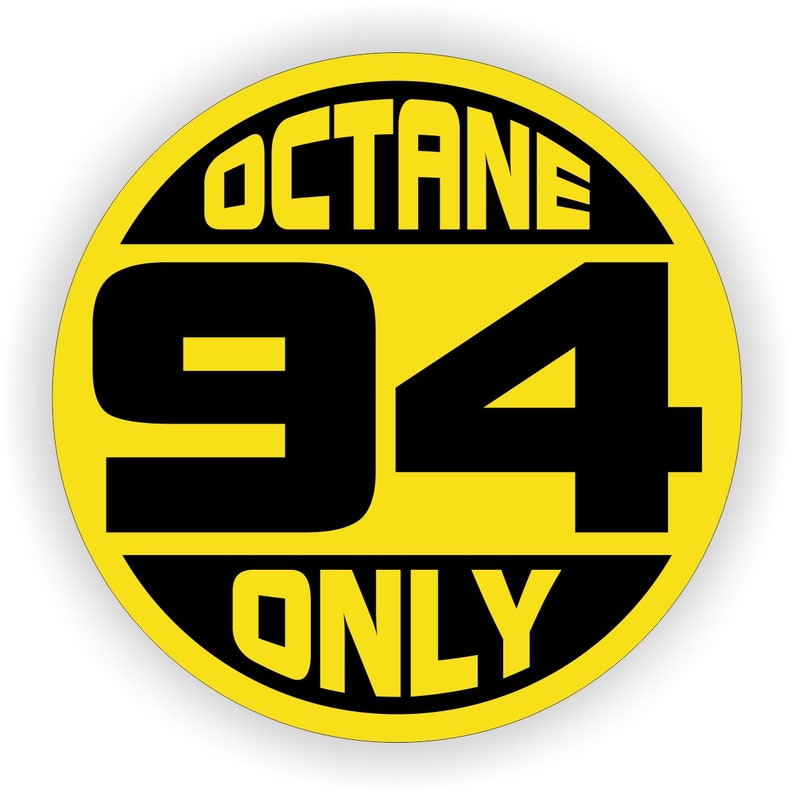 87 89 91 92 93 94 100 OCTANE ONLY Round Vinyl Sticker Many | Etsy