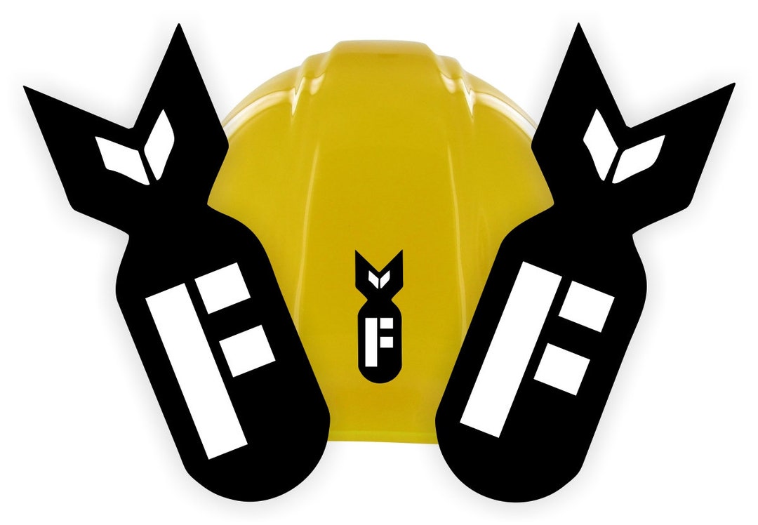 Pair - F-bomb Funny Hard Hat Stickers | Motorcycle Helmet FBOMB Decals ...