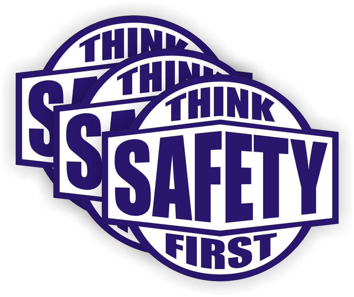 3-pack Think SAFETY FIRST Hard Hat Stickers | Vinyl Safety Helmet ...