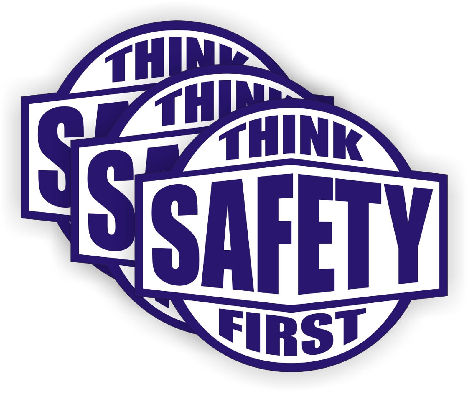 3-pack Think SAFETY FIRST Hard Hat Stickers | Vinyl Safety Helmet ...