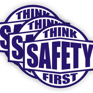 3-pack Think SAFETY FIRST Hard Hat Stickers | Vinyl Safety Helmet ...