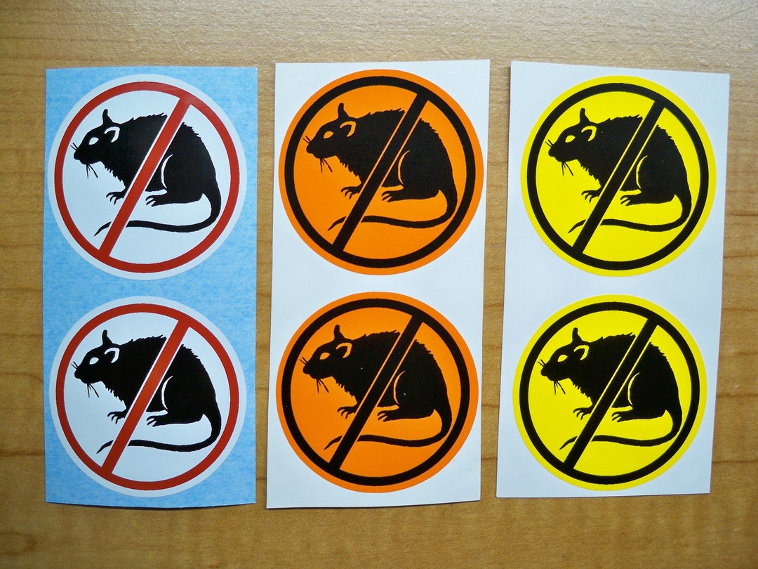 6-pack Funny Hard Hat Stickers | No RATS Round Decals Hardhats Helmets ...