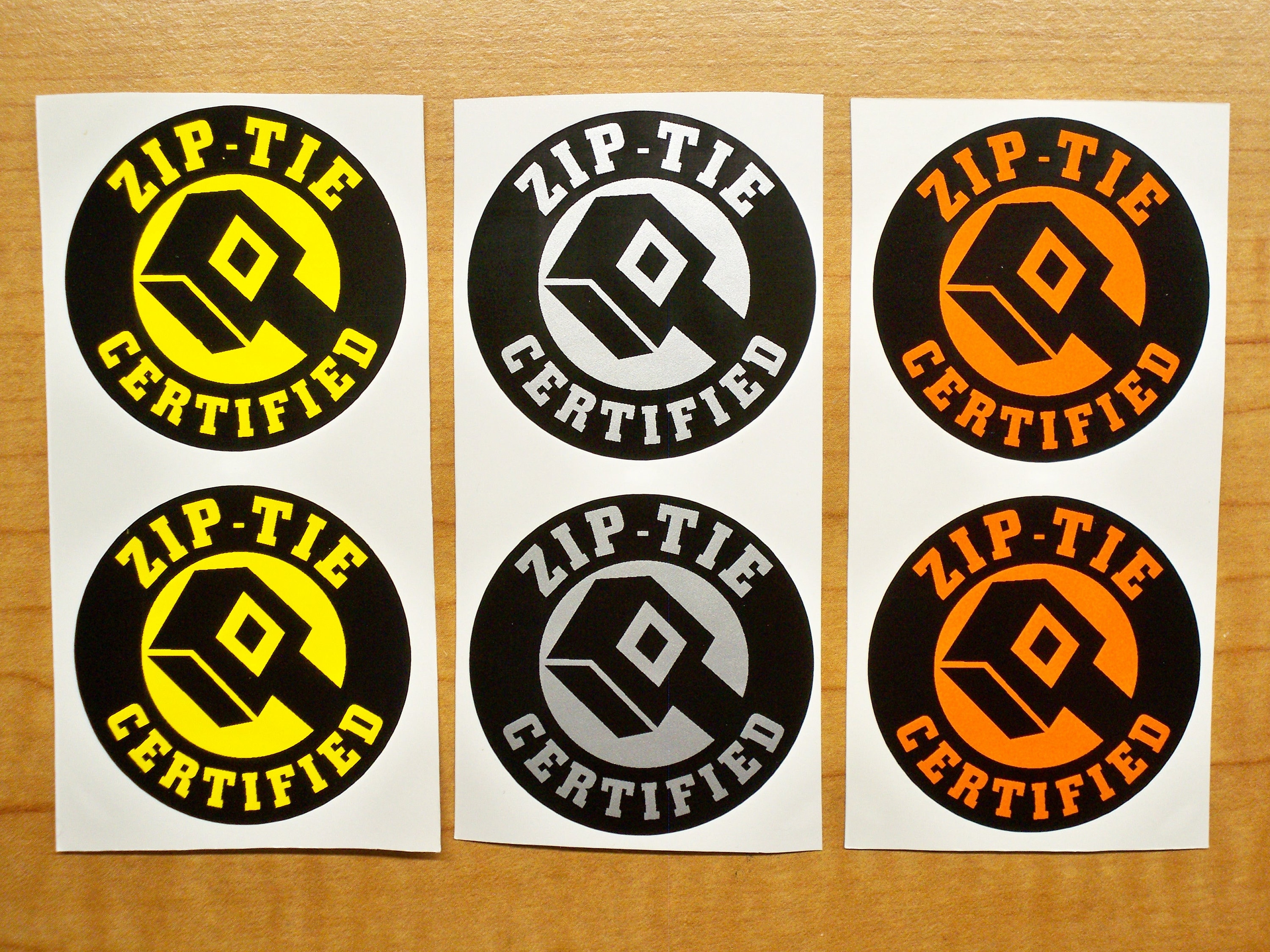 6-pack Funny Hard Hat Stickers ZIP-TIE CERTIFIED Vinyl | Etsy