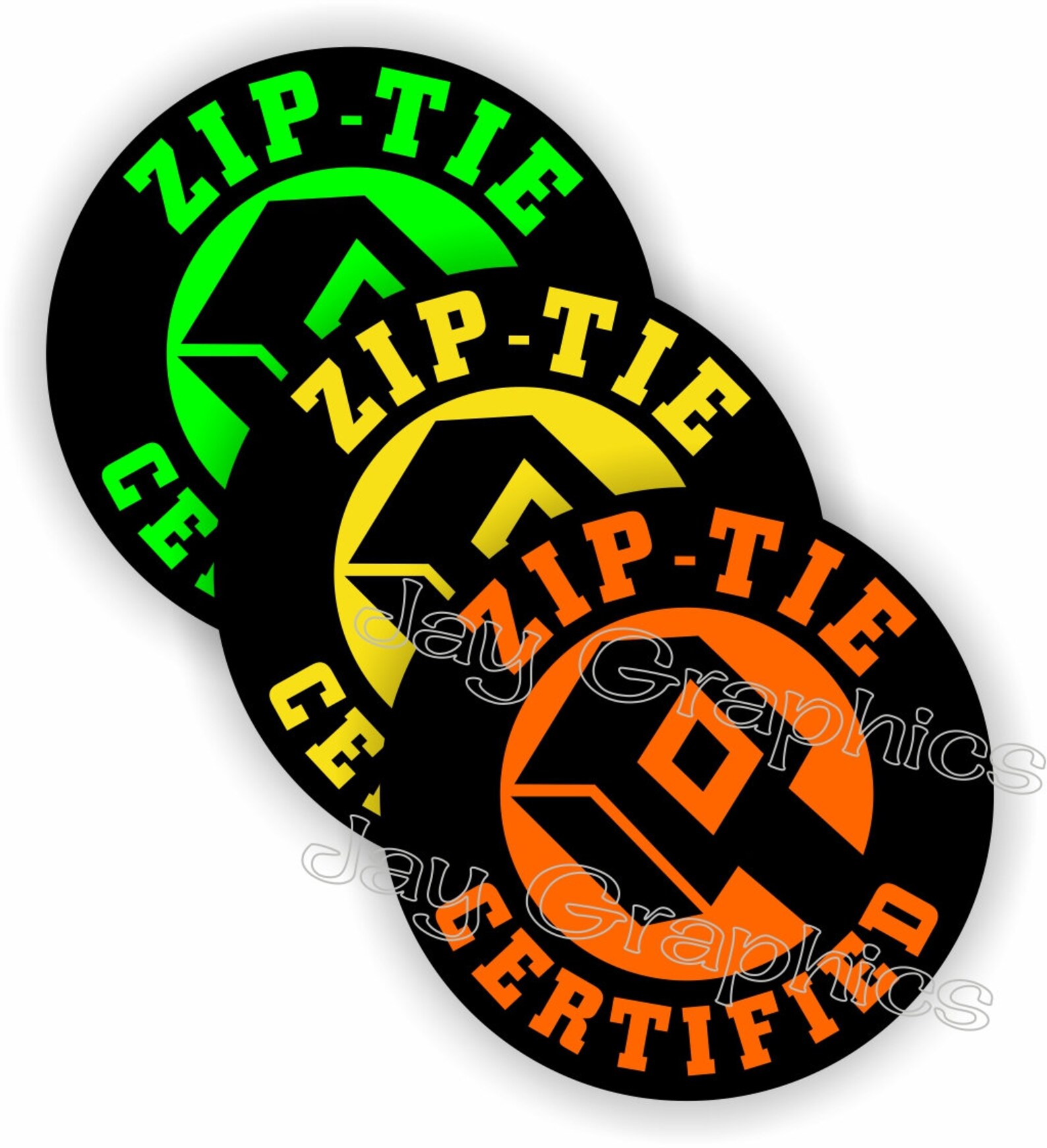 3-pack Zip-Tie Certified Funny Hard Hat Stickers Motorcycle | Etsy