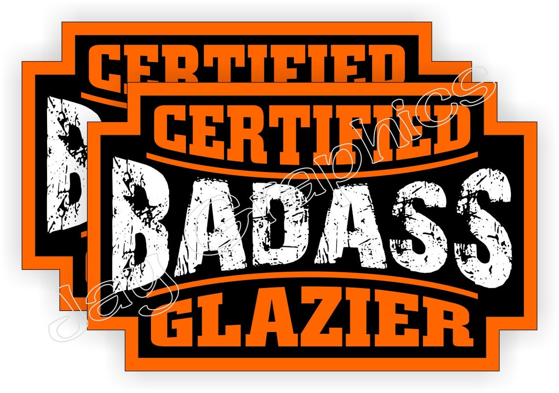 Badass GLAZIER Funny Hard Hat Stickers Motorcycle Welding - Etsy