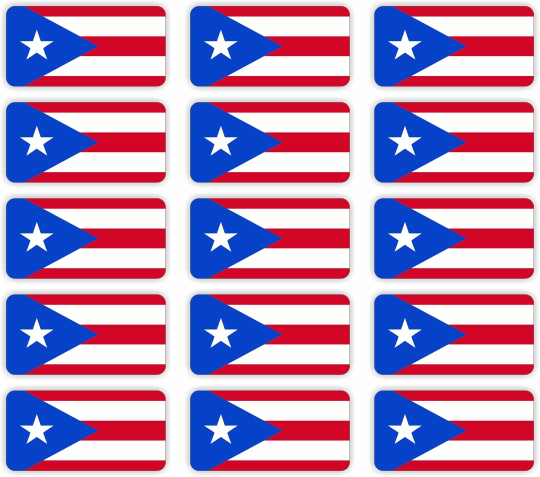 15 Pack Puerto Rico Flags 1x2 Vinyl Hard Hat Stickers | Motorcycle ...