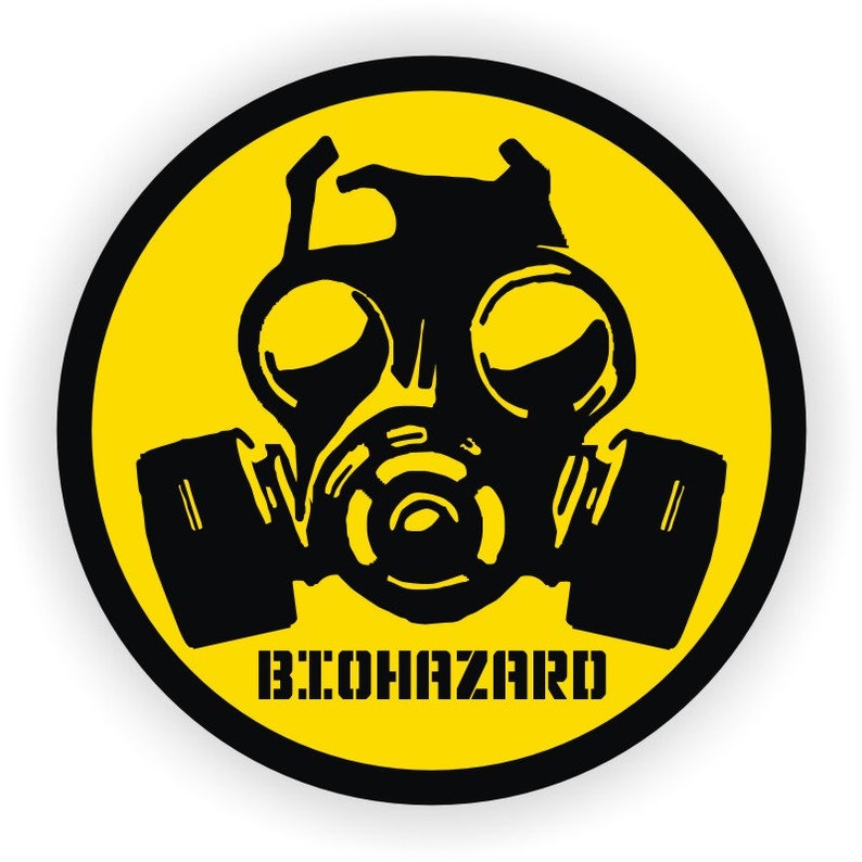 Gas Mask Biohazard Symbol Hard Hat Sticker Certified | Etsy