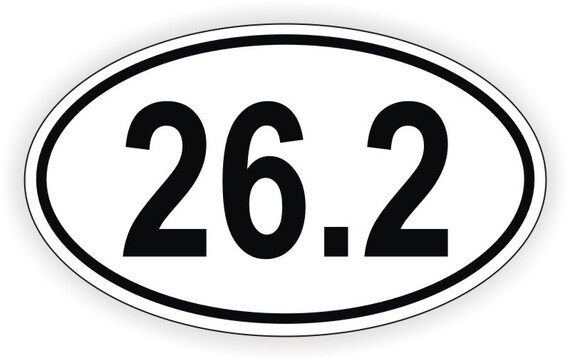 26.2 Oval Vinyl Bumper Sticker / Car Window Decal / SUV Euro | Etsy