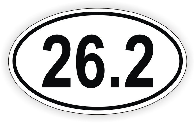 26.2 Oval Vinyl Bumper Sticker / Car Window Decal / SUV Euro | Etsy