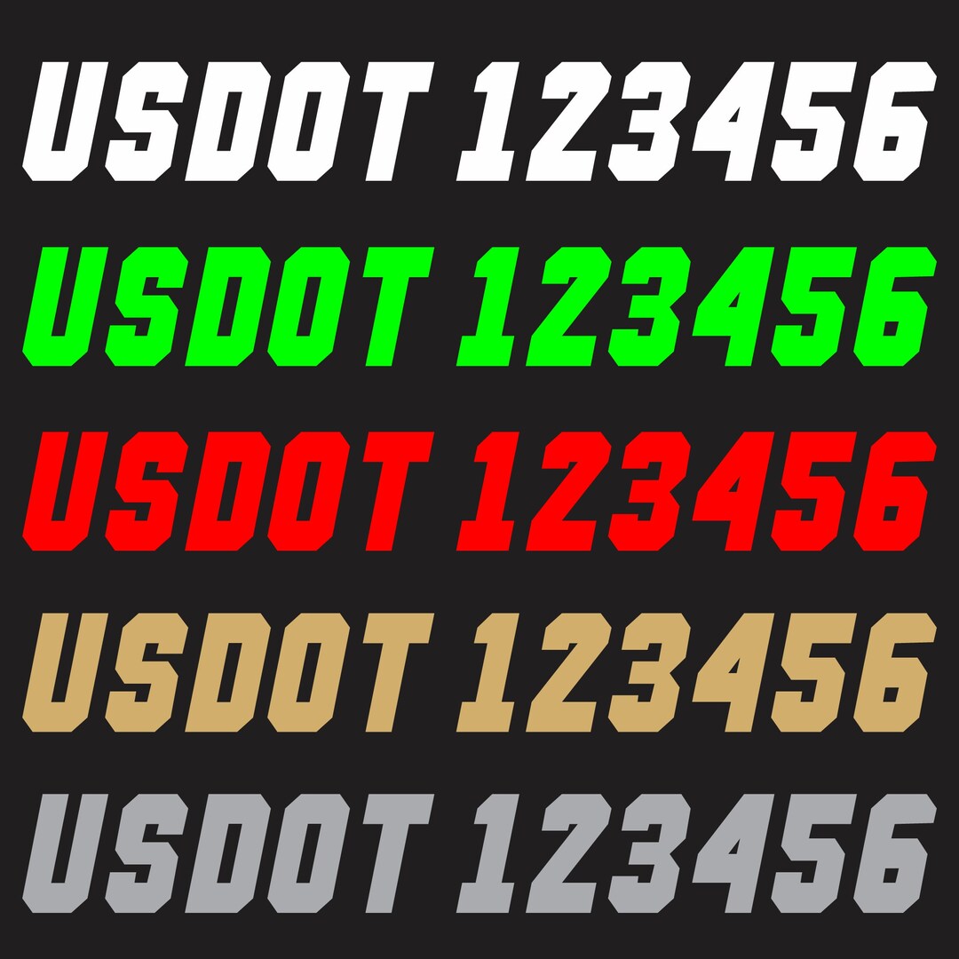 Pair - USDOT Vinyl Numbers / Custom Personalized Stickers Decals ...
