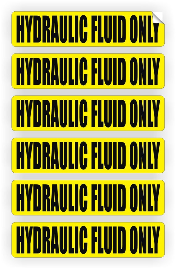 6-pack HYDRAULIC FLUID Only Vinyl Stickers Decals Labels | Etsy