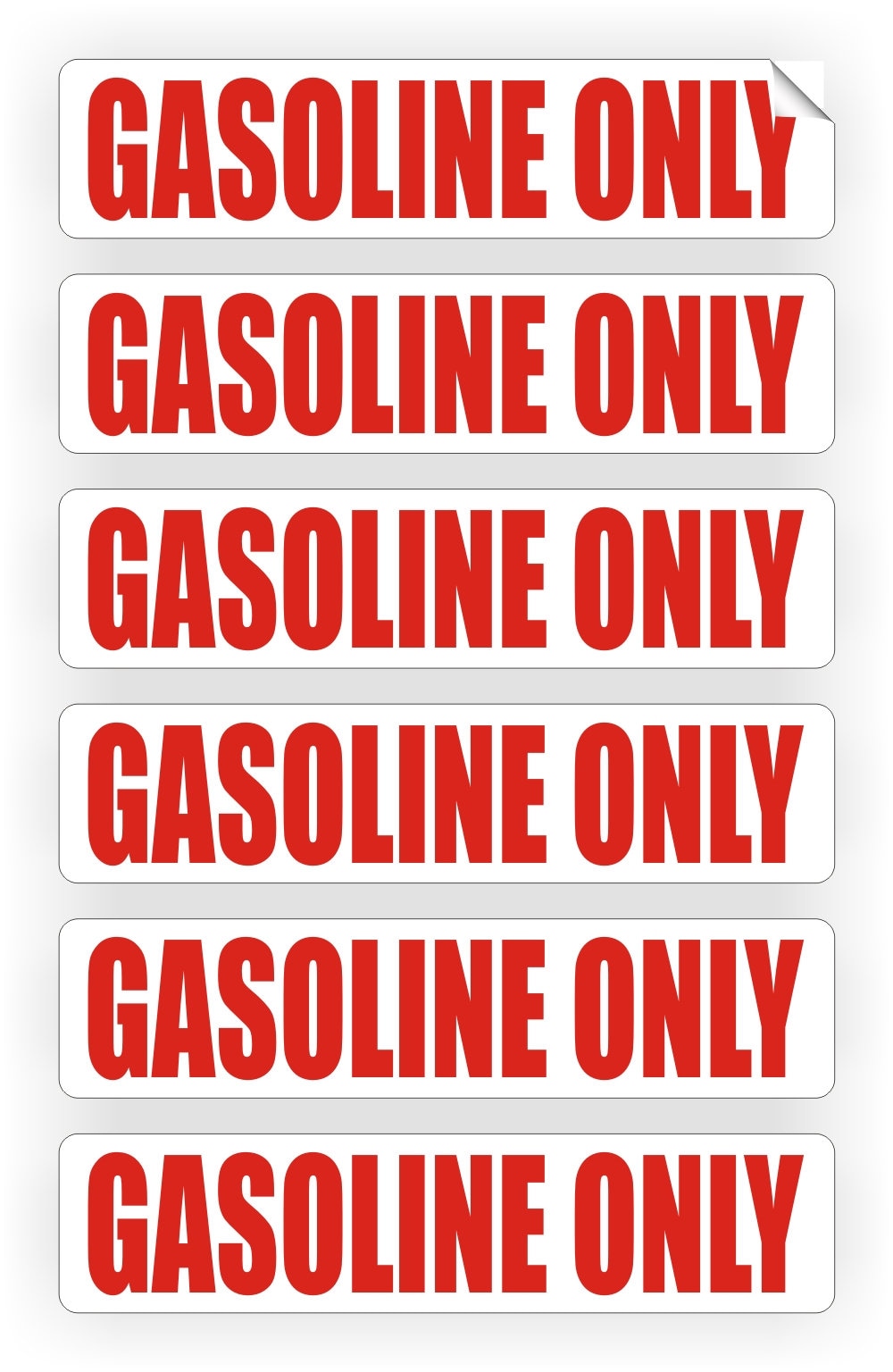6-pack GASOLINE ONLY Vinyl Stickers Decals Labels Many | Etsy
