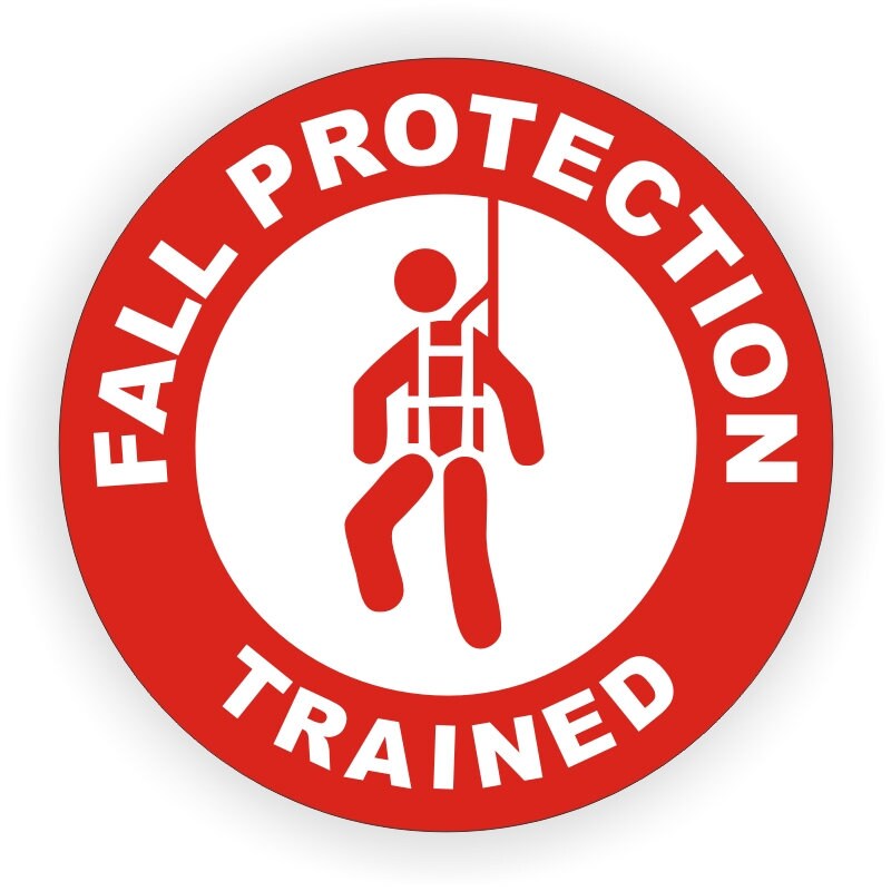 FALL PROTECTION Trained Vinyl Hard Hat Sticker Motorcycle - Etsy