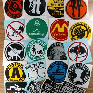 Sticker Pack #2 - Lot of 20 Funny Crazy Hard Hat Stickers / Safety ...