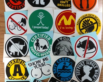 Sticker Pack 1 Lot of 20 Funny Crazy Hard Hat Stickers | Etsy