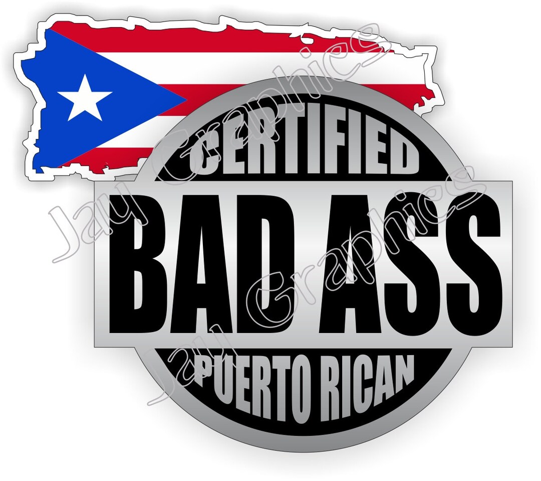 Bad Ass Puerto Rican + Flag Hard Hat Stickers | Operator Motorcycle ...