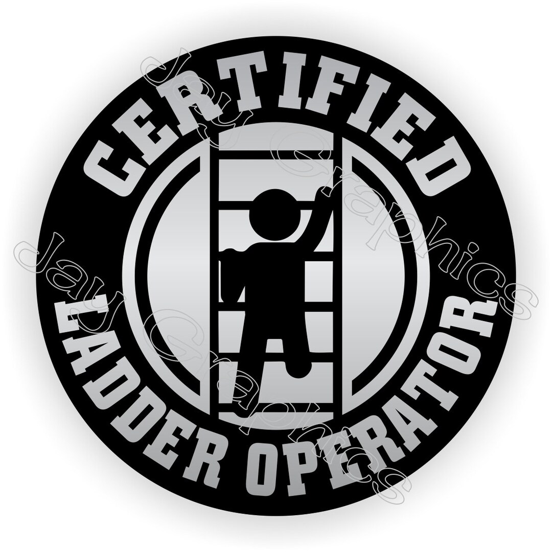 Funny Certified LADDER OPERATOR Hard Hat Sticker | Motorcycle Welding ...