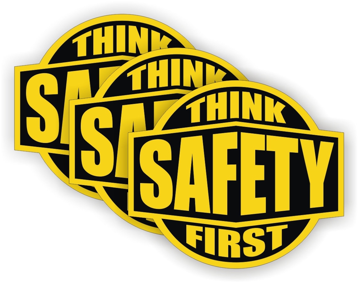 3-pack Think SAFETY FIRST Hard Hat Stickers | Vinyl Safety Helmet ...