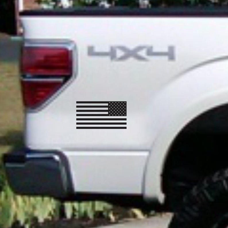 Pair - Right and Left Facing Rear Lower American Flags Bedside Vinyl ...