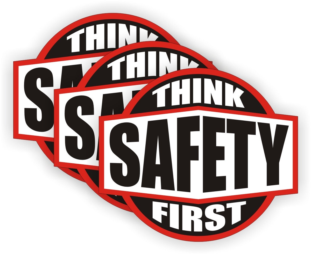 3-pack Think SAFETY FIRST Hard Hat Stickers Vinyl Safety - Etsy