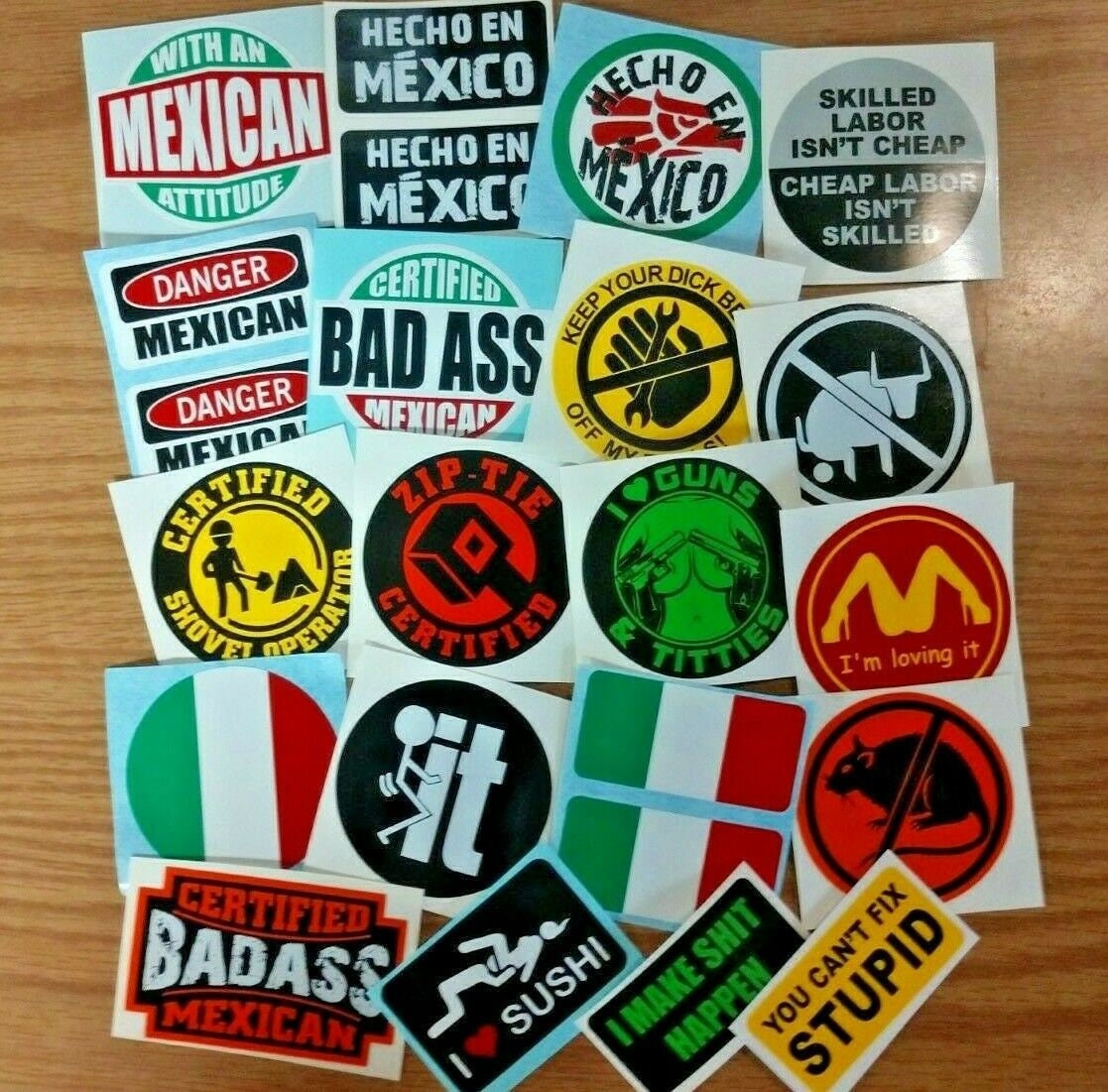 Sticker Pack 6 Lot of 20 Mexican Theme Hard Hat Stickers | Etsy