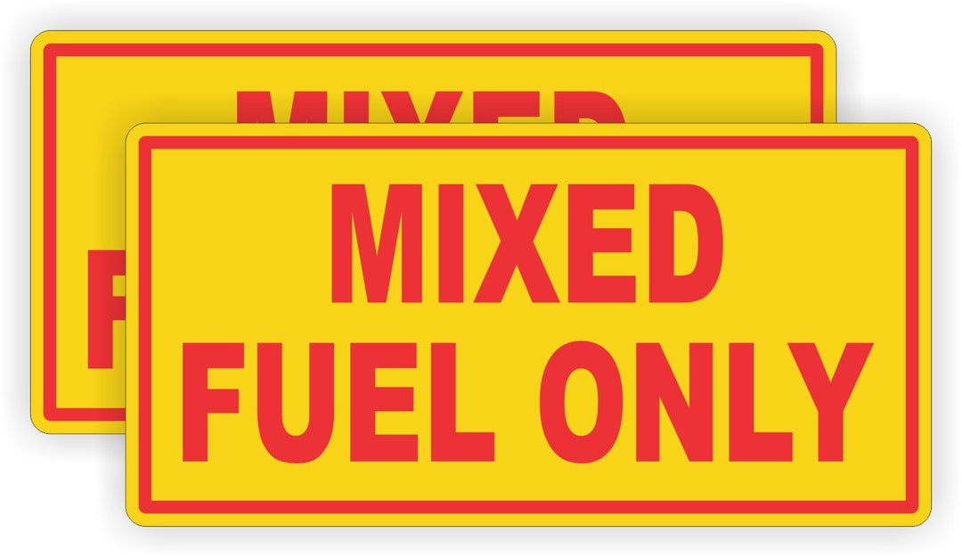 Pair - MIXED FUEL Only 2.5"x5" Vinyl Stickers Decals Labels | Def Fluid ...