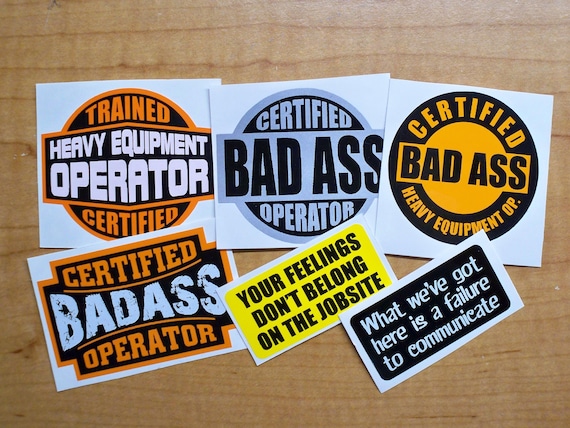 6-pack Funny Hard Hat Stickers Heavy Equipment Operator | Etsy