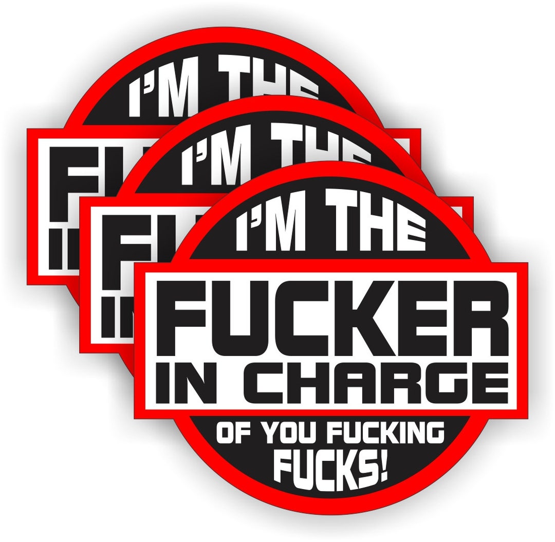 3 Pack - F**KER in Charge Funny Hard Hat Stickers | Motorcycle Welding ...