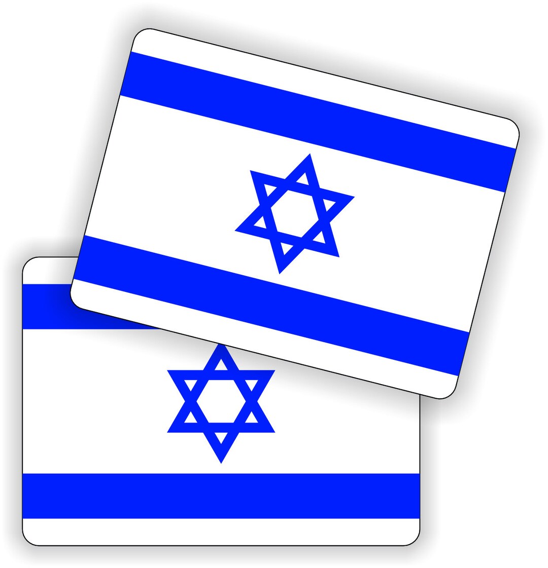 Pair - 2"x3" Israeli Flags Vinyl Decals Stickers Flag of Israel Car ...