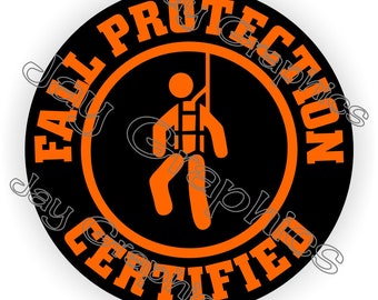 FALL PROTECTION Trained Vinyl Hard Hat Sticker Motorcycle | Etsy