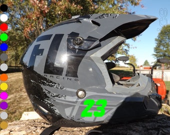 Pair 2 Custom Helmet Number Stickers Personalized | Etsy