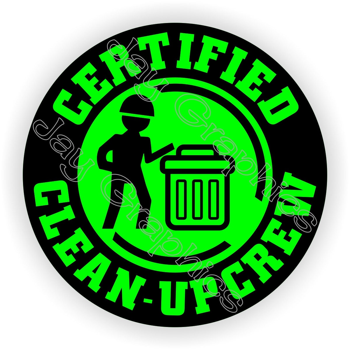 Funny Certified CLEAN UP CREW Hard Hat Sticker Motorcycle | Etsy