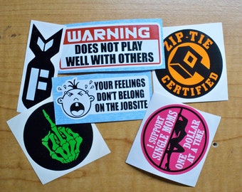 6-pack Funny Hard Hat Stickers FKER in Charge of You Vinyl | Etsy