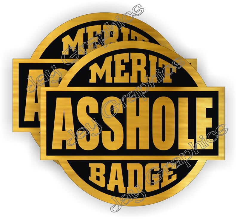 Funny A-HOLE Merit Badge Funny Hard Hat Stickers Motorcycle - Etsy
