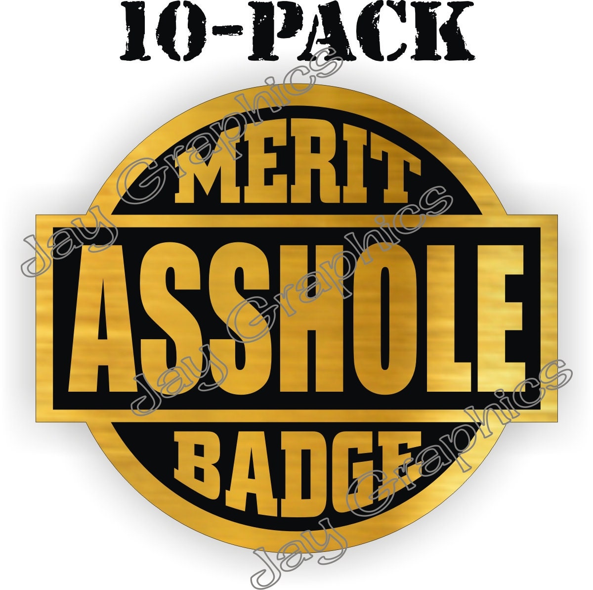 10-pack Funny A-HOLE Merit Badge Hard Hat Stickers Motorcycle Welding ...