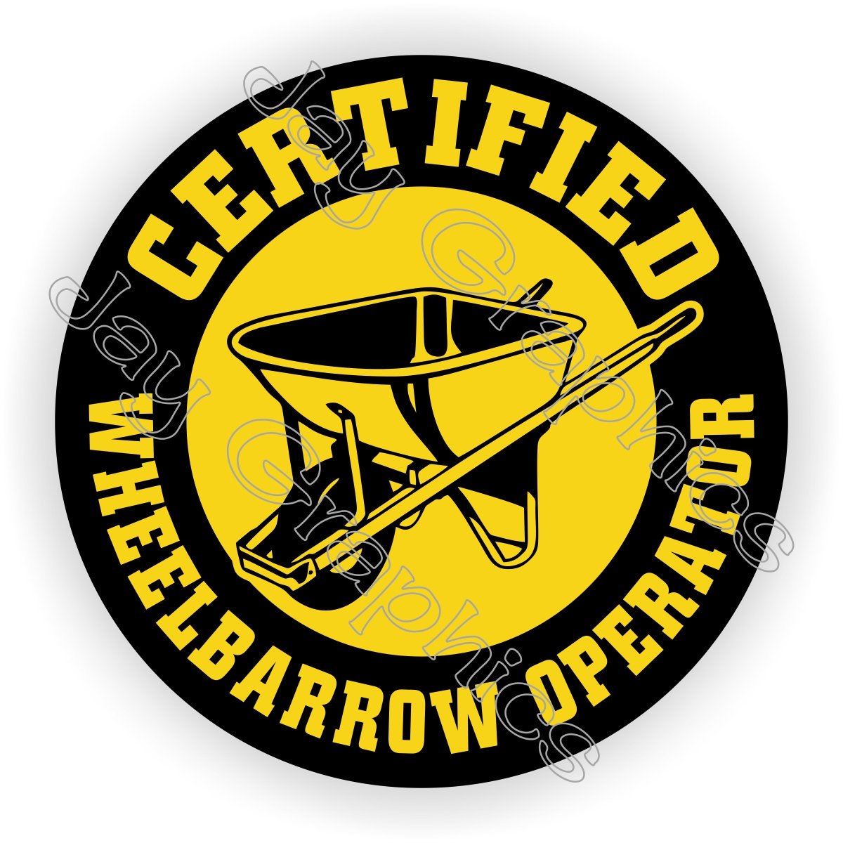 Certified Wheelbarrow Operator Funny Hard Hat Stickers Motorcycle ...