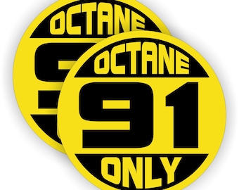 87 89 91 92 93 94 100 OCTANE ONLY Round Vinyl Sticker Many | Etsy