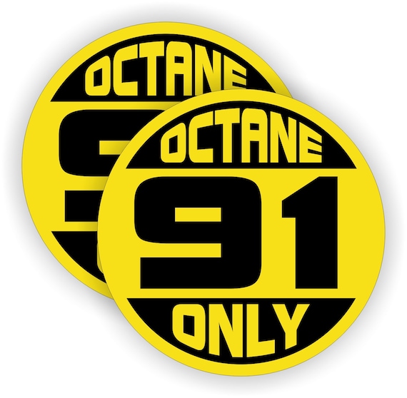 Pair of 87 89 91 92 93 94 100 OCTANE ONLY Round Vinyl Stickers | Etsy