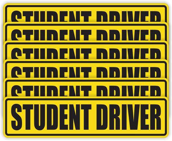 6 pack STUDENT DRIVER Vinyl Bumper Stickers Car Truck Safety Teen ...