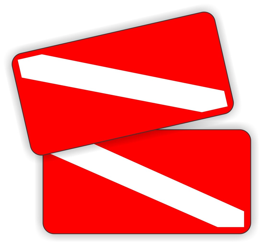Pair - 1x2 Scuba Dive Logo Stickers / Vinyl Diver Decals for Helmets ...