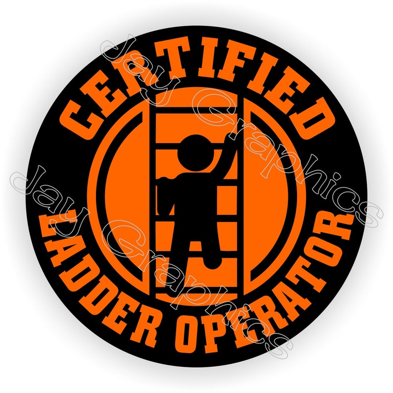 10-pack Funny Certified LADDER OPERATOR Hard Hat Stickers Motorcycle ...